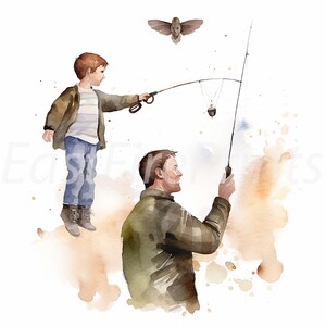 Watercolor Fathers Day Clipart - Set of 10, Card Making, High Quality ...