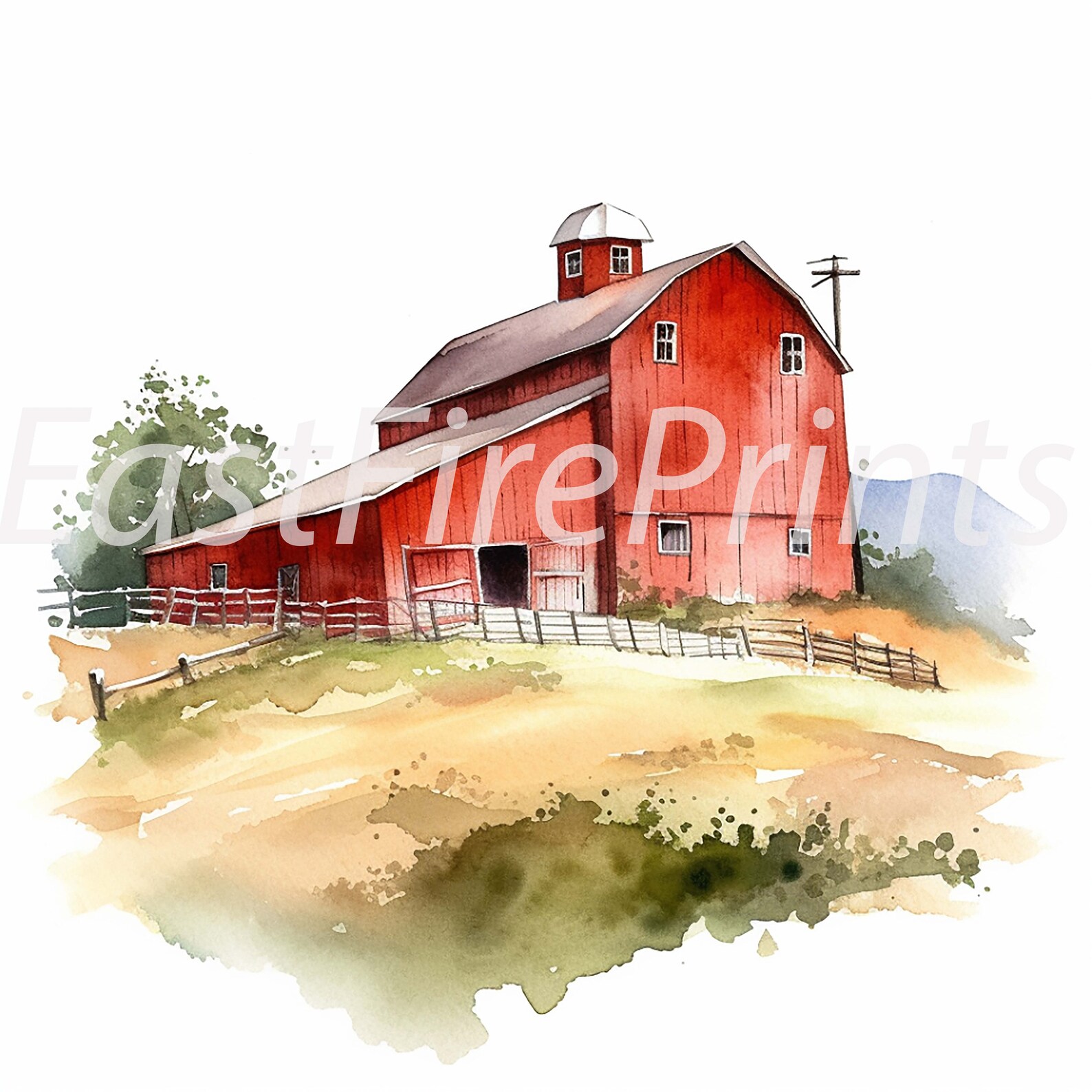 20 Watercolor Red Barn Clipart Bundle Farmhouse - Etsy