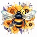 20 PNG Watercolor Bumble Bee Clipart Instant Download, Spring Bee Clip ...
