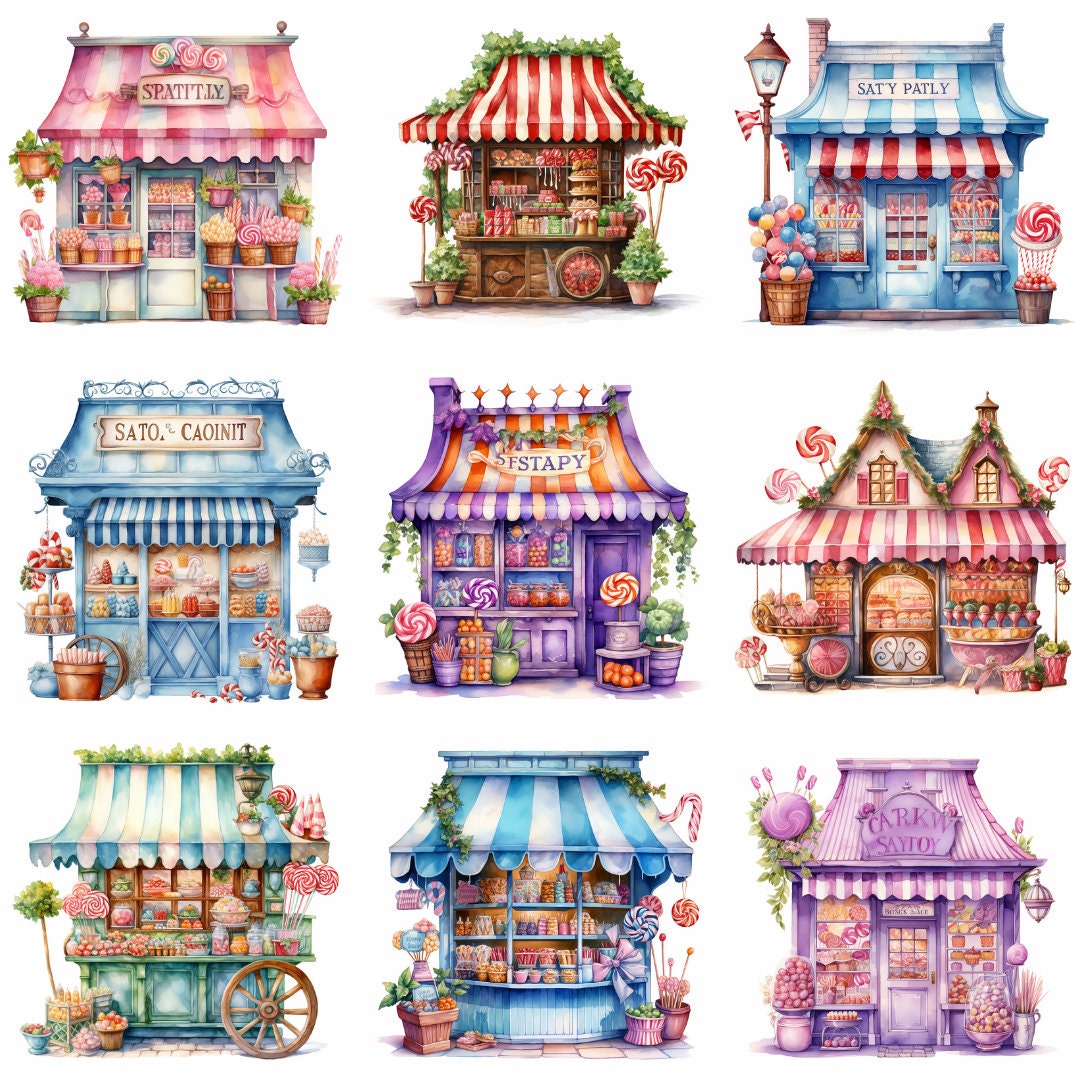 Candy Shop Clipart High Quality Png Dessert Clipart Children - Etsy