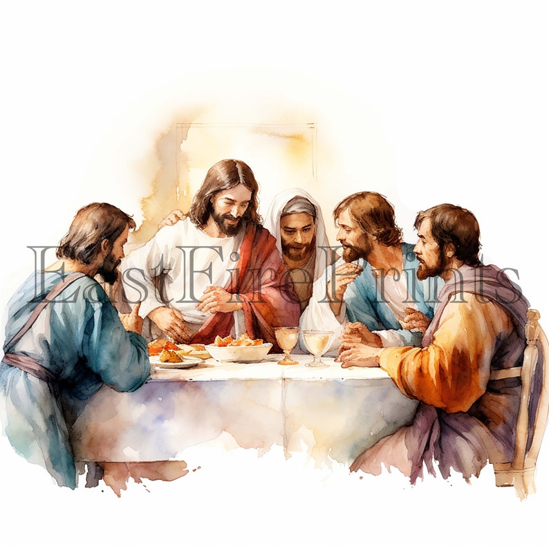 Watercolor the Last Supper Clipart High Quality Png - Etsy UK