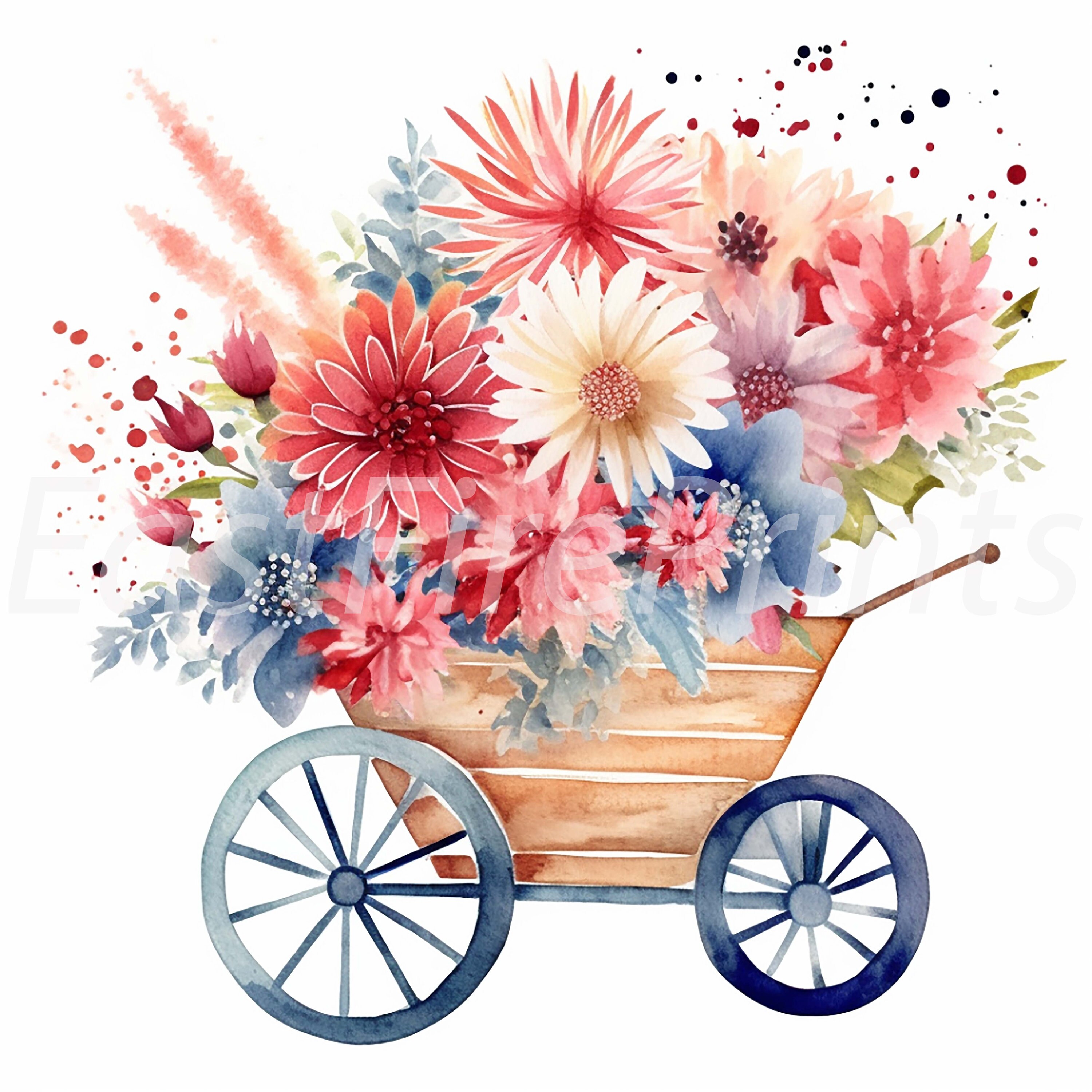 Watercolor 4th of July Floral Clipart Collection 3 Patriotic - Etsy