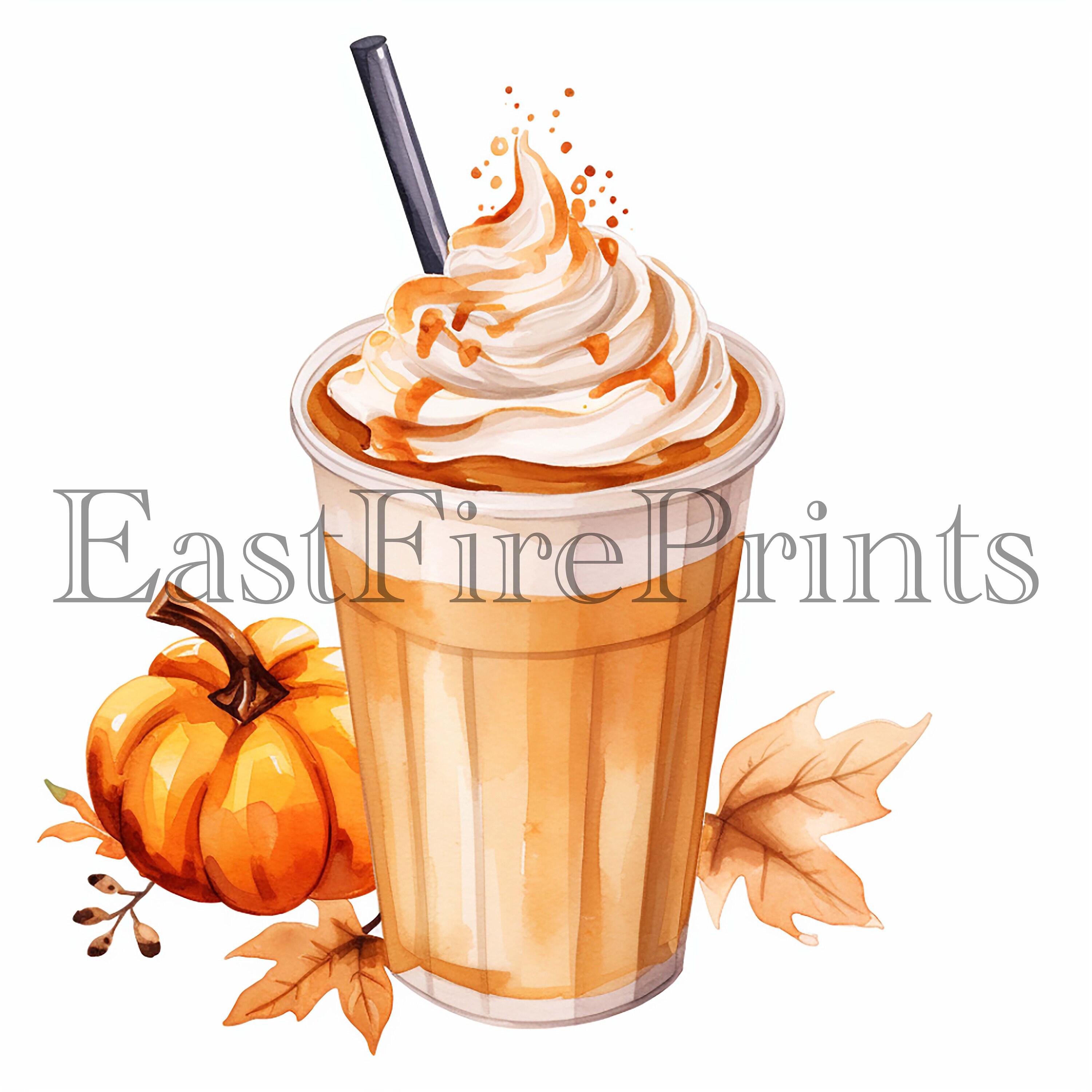 Watercolor Pumpkin Spice Clipart PNG Fall and Autumn Clip - Etsy