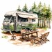 Watercolor Adventure Camper Clipart, Hiking Clipart, Camping Clipart ...