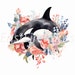 20 Watercolor Orca Clipart Set - Orca Clipart PNG - Cute Whale Clipart ...