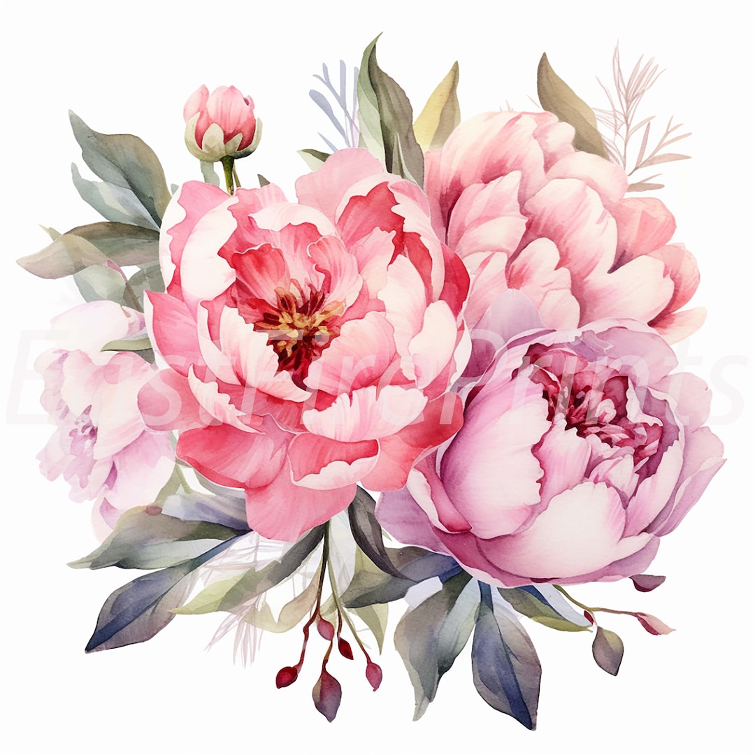 100 Watercolor Flower Floral Bouquet Clipart Bundle | High Quality ...