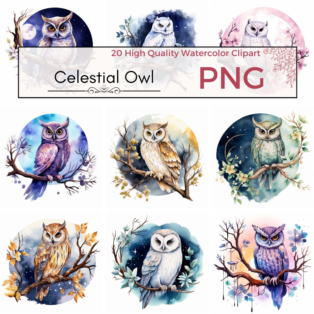 Celestial Owl Clipart, High Quality PNG Galaxy Fantasy Owl Png Wiccan ...