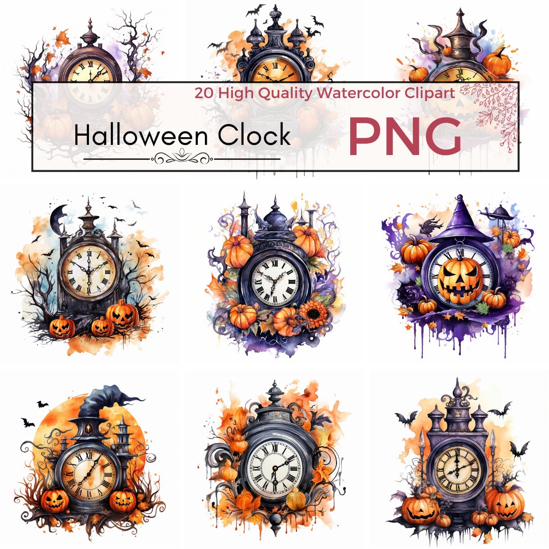Halloween Clock Clipart, High Quality Png Halloween Clipart Gothic ...