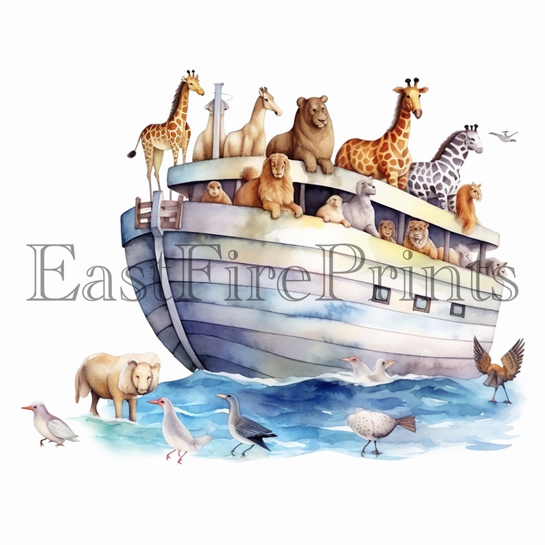 20 Noahs Ark Clipart Watercolor Christian Clip Art Religious - Etsy