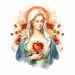 Watercolor Immaculate Heart of Mary Clipart, Religious Clipart Catholic ...