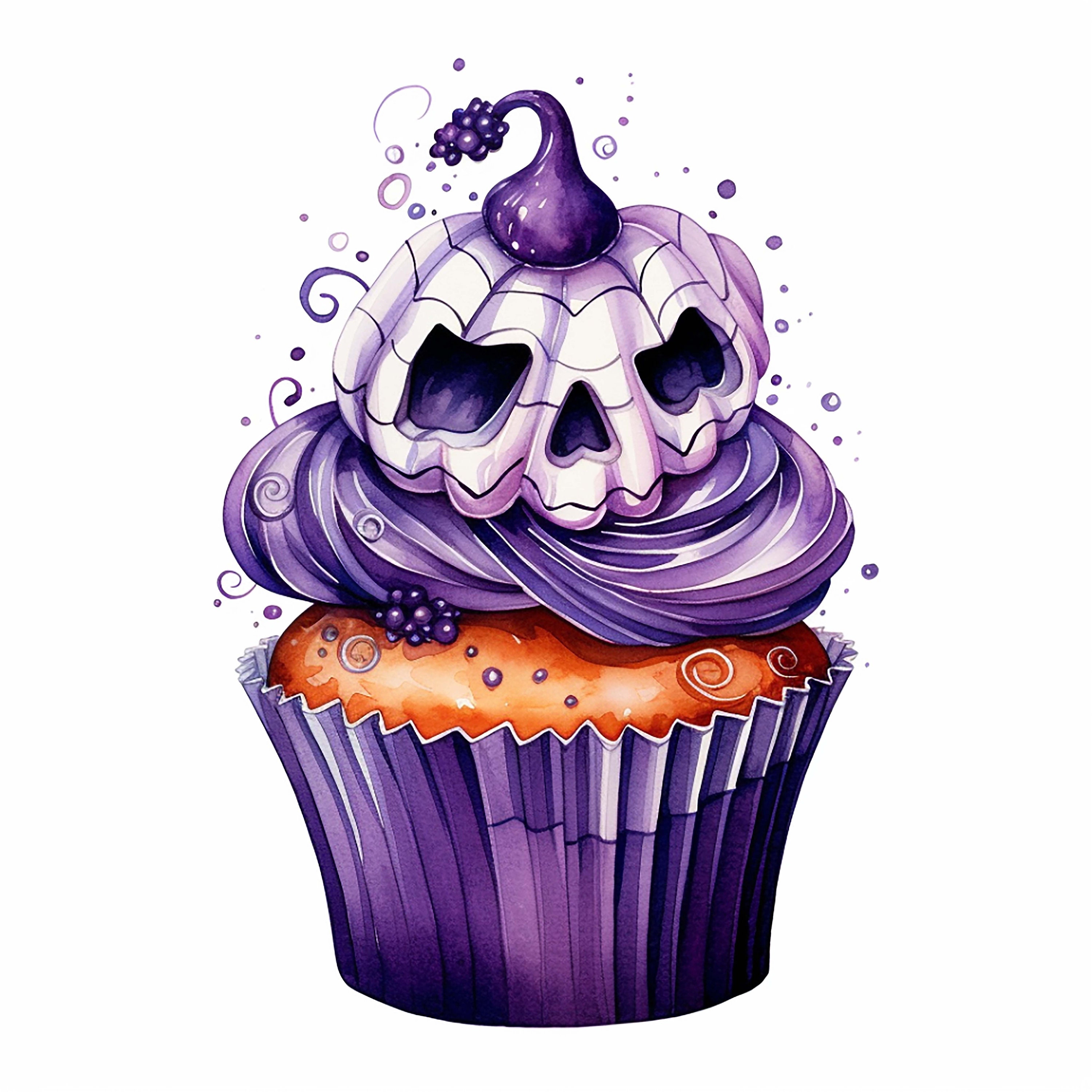 Halloween Cupcake Clipart High Quality Png Dessert Clip Art - Etsy