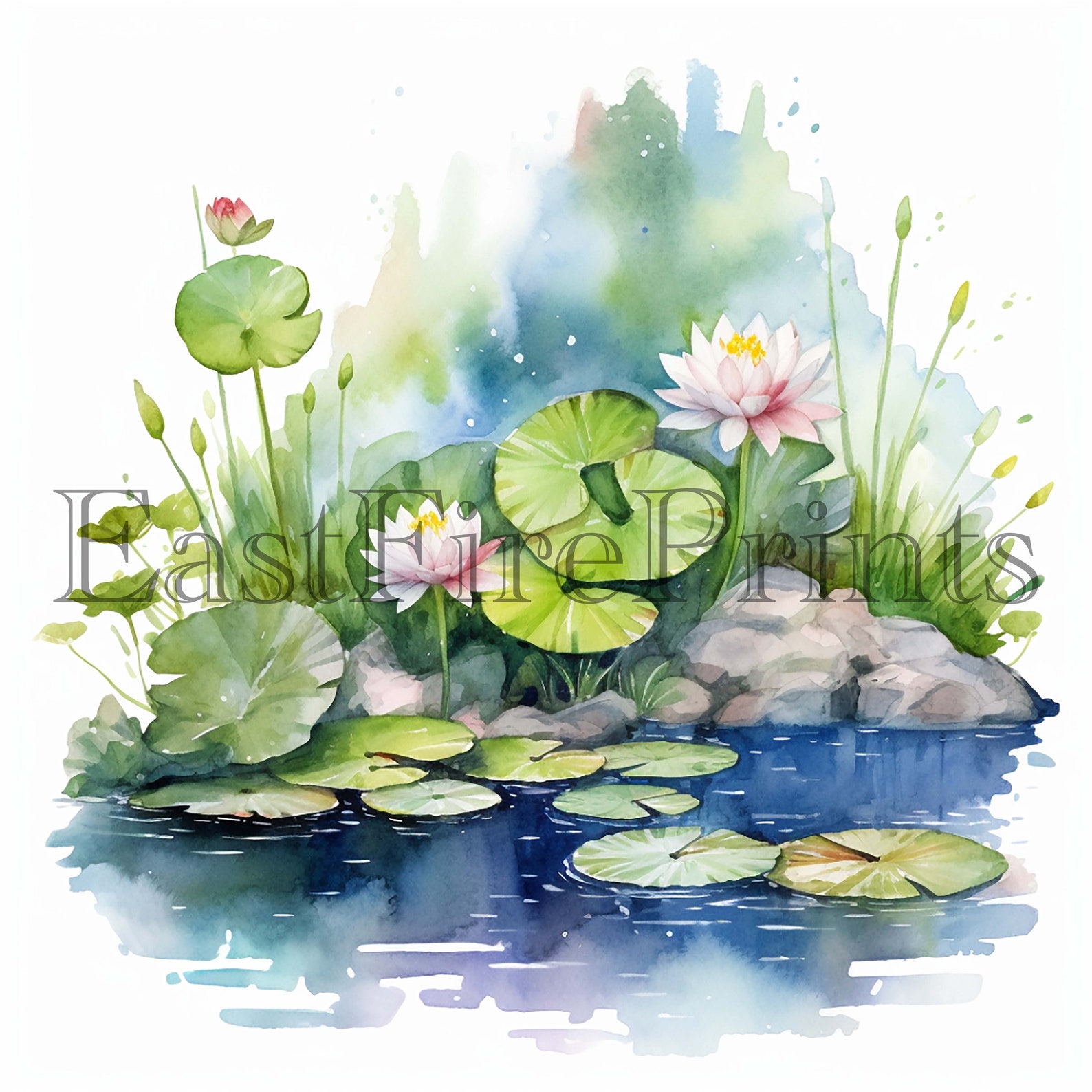 20 Watercolor Lily Pads Clipart PNG Springtime Cute Lily Pad - Etsy