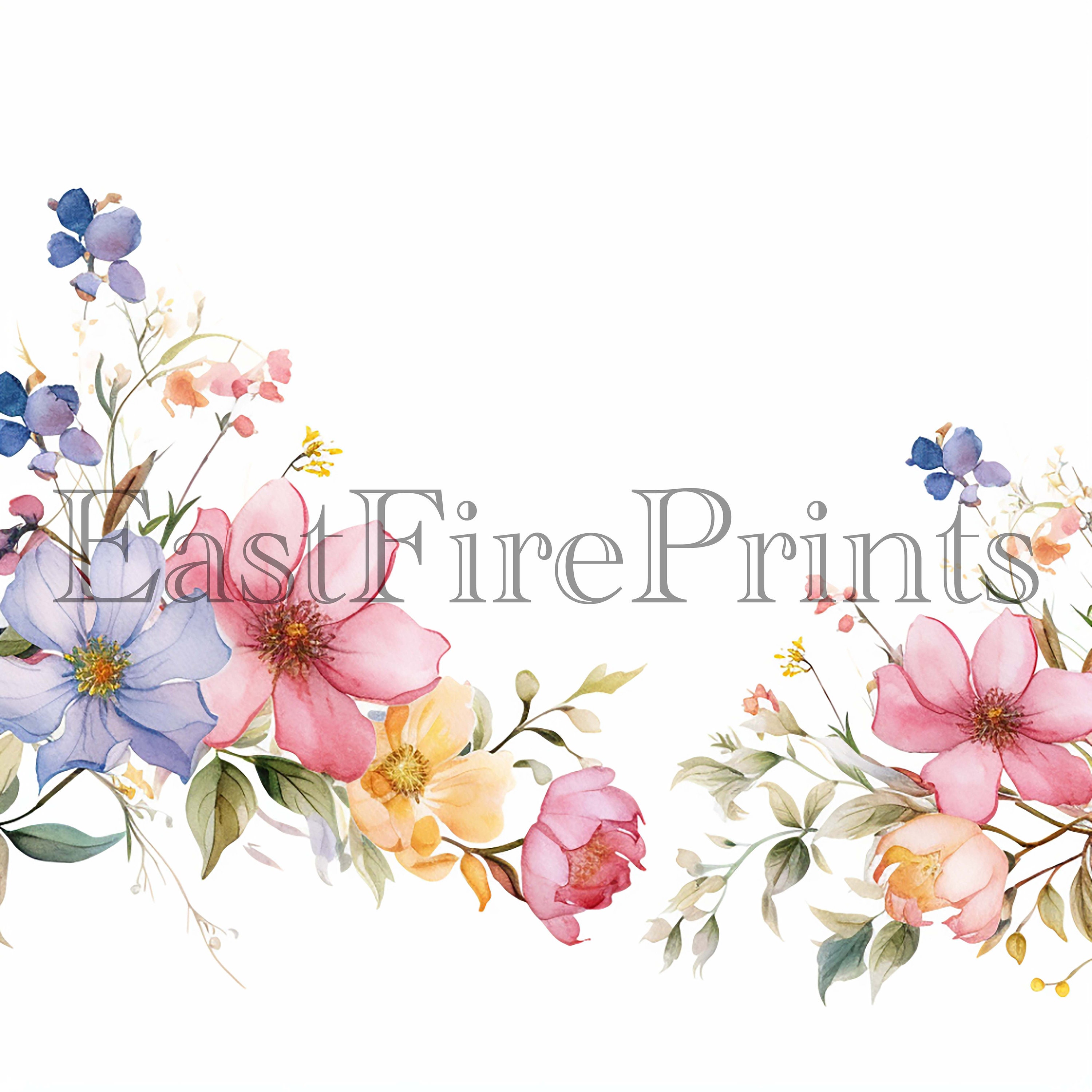 20 Watercolor Floral Border Clipart Botanical Clipart - Etsy