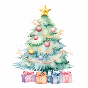 Pastel Christmas Tree Clipart, High Quality PNG Cute Christmas ...