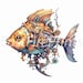 20 Watercolor Steampunk Fish Clipart Bundle | Fish Print, Steampunk ...