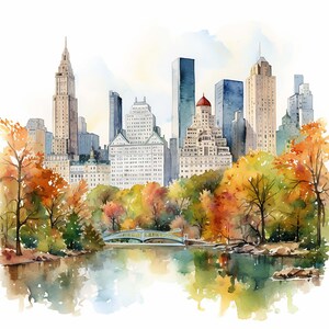 Watercolor New York City Clipart, New York Clipart City Sublimation ...