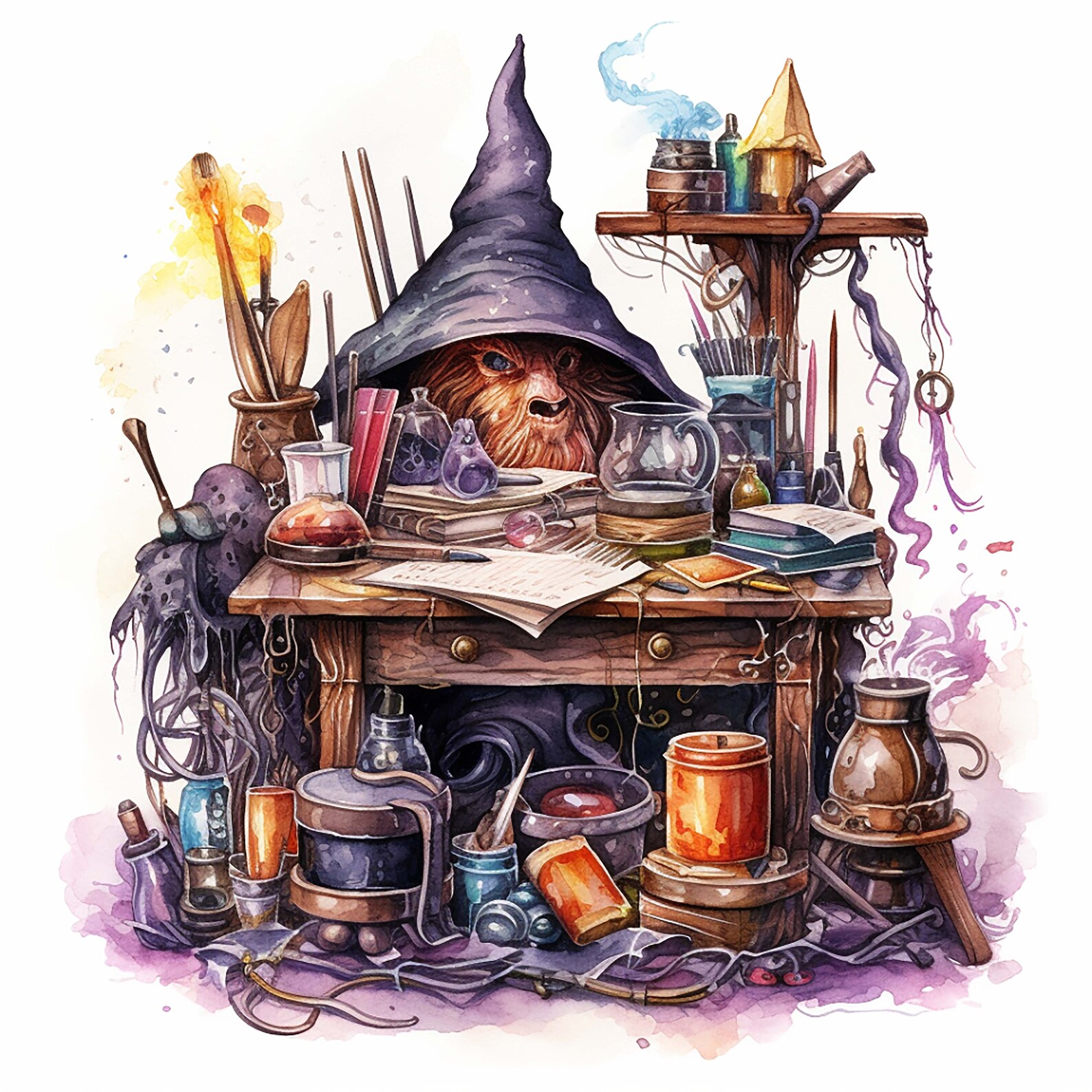 Wizard Desk Clipart High Quality PNG Fantasy Clipart Wizard - Etsy