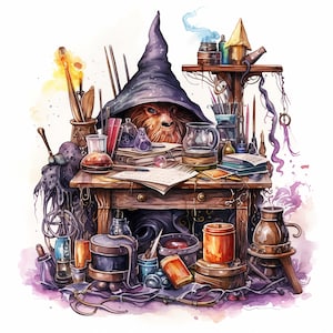 Wizard Desk Clipart, High Quality PNG, Fantasy Clipart, Wizard PNG ...