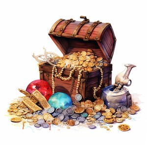 Pirate Treasure Clipart, High Quality PNG Gold Coins Treasure Chest ...