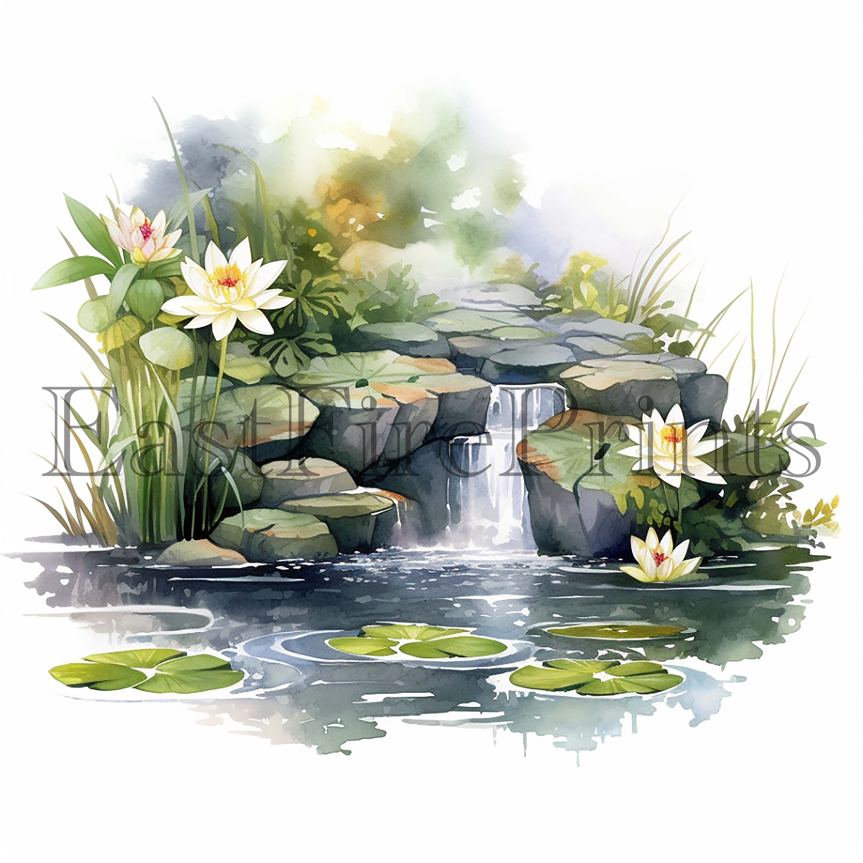 20 Watercolor Lily Pads Clipart PNG Springtime Cute Lily Pad - Etsy
