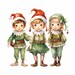 Watercolor Vintage Christmas Elves Clipart Retro Elf - Etsy