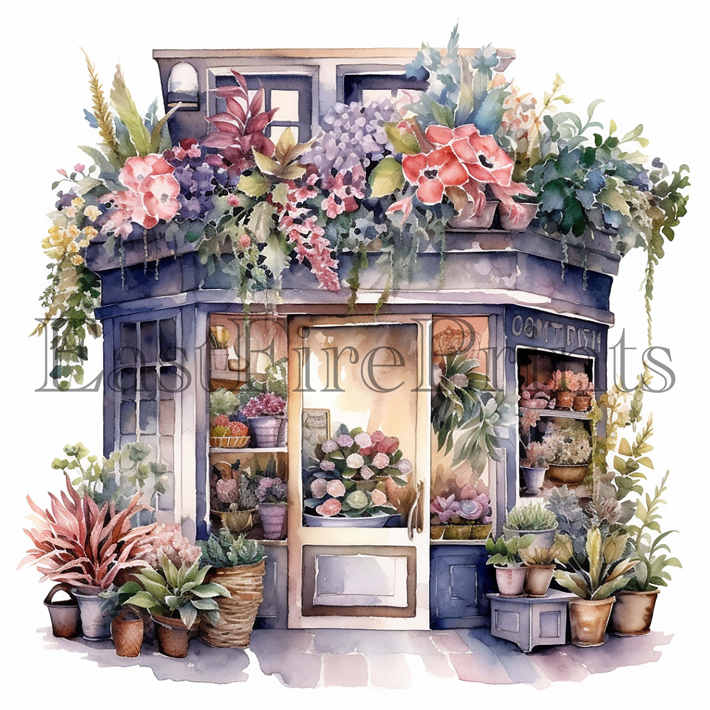 20 Watercolor Flower Shop Clipart PNG Boutique Florist - Etsy Australia