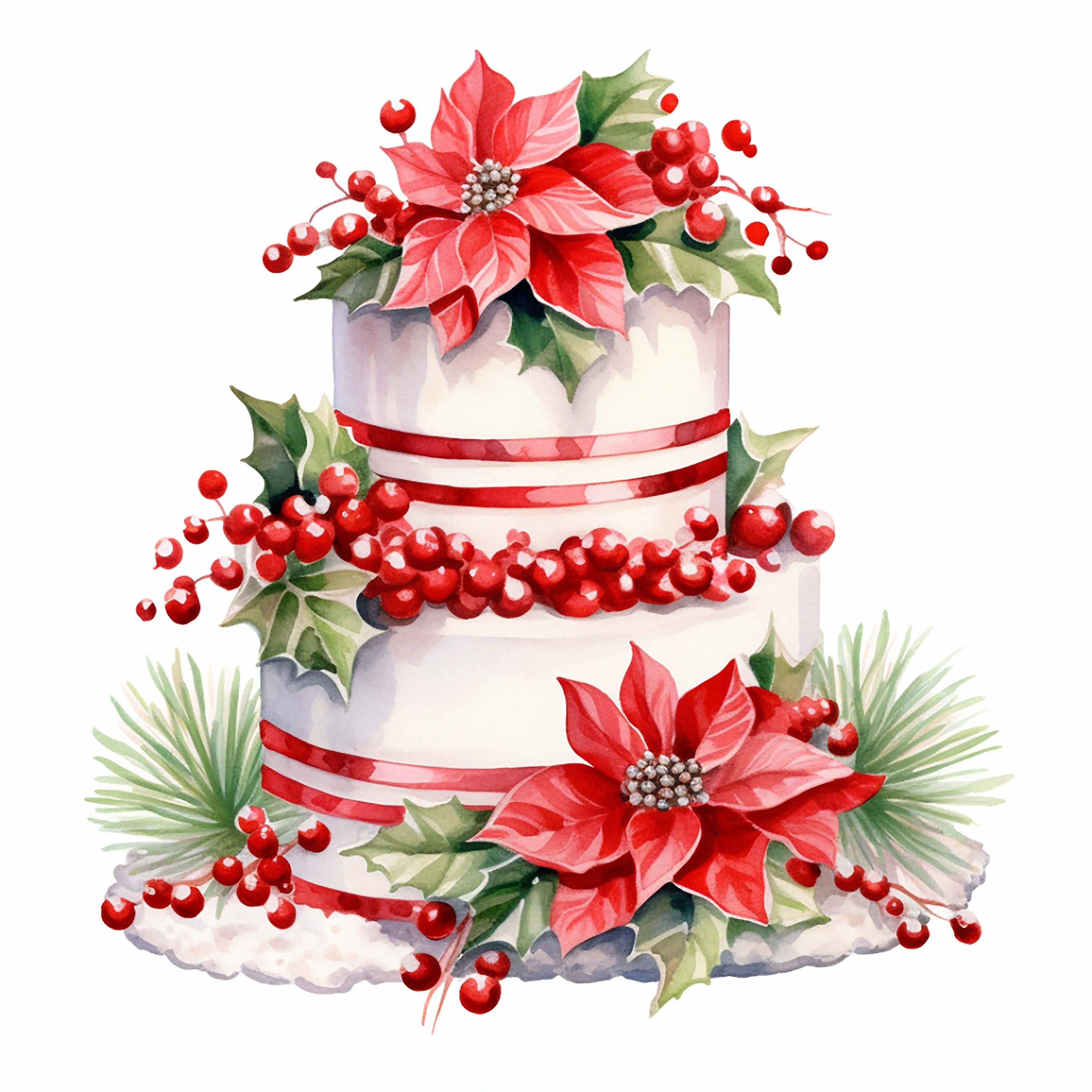 Christmas Cake Clipart High Quality PNG Christmas Clipart - Etsy