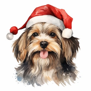 Watercolor Christmas Dogs Clipart, Dog Sublimation Designs for ...