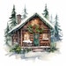 Watercolor Log Cabin Clipart PNG Forest House Home Clip Art - Etsy
