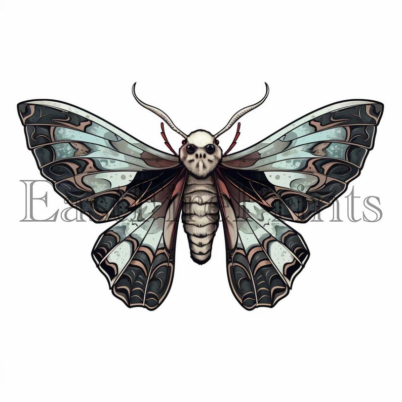 Skull Moth Clipart PNG Death's Head Moth Clip Art Gothic - Etsy