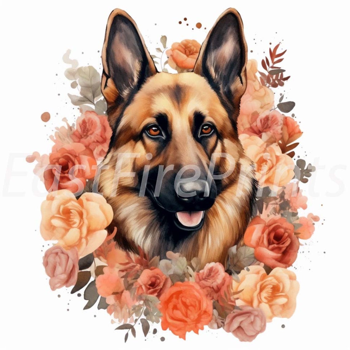 Set of 12 German Shepherd Clipart Dog Illustrations Card - Etsy