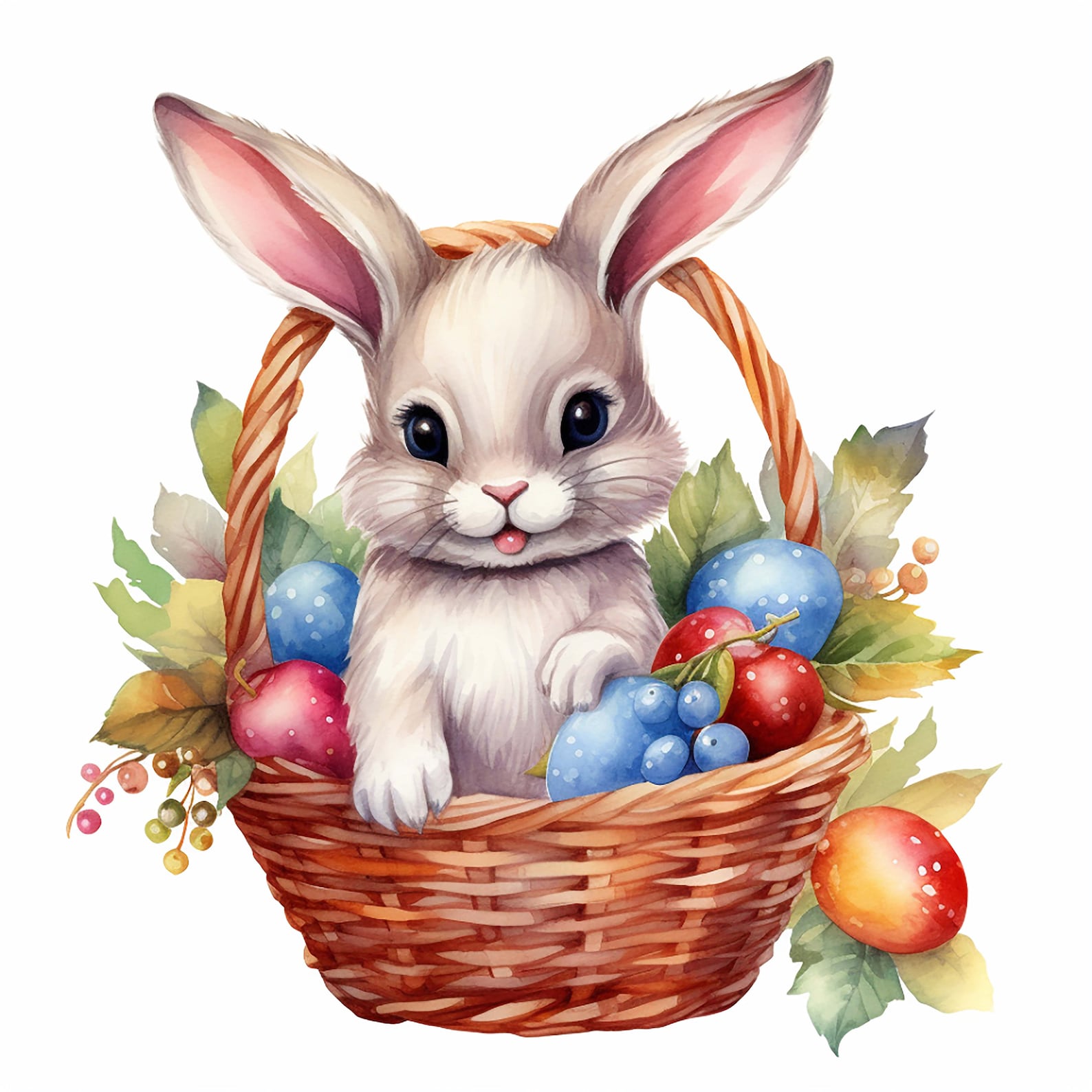 Easter Bunny Basket Clipart High Quality PNG Easter Clipart - Etsy