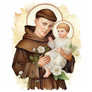 Saint Anthony Clipart, High Quality Png Catholic Sublimation Art ...