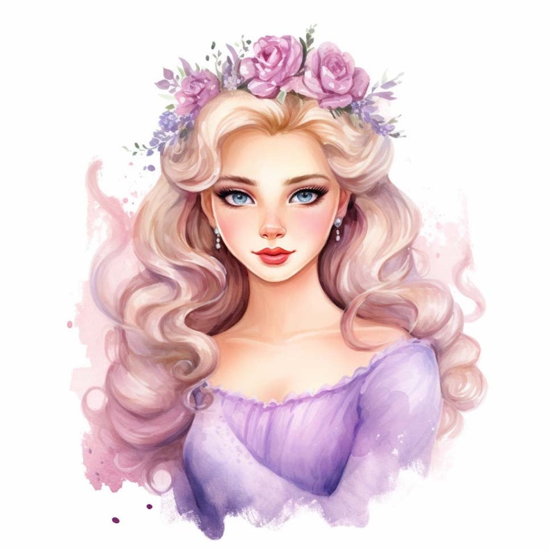 Watercolor Princess Clipart Fantasy Clipart Magical Graphics - Etsy