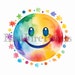20 Retro Groovy Smiley Face Clip Art, Watercolor Clipart, Hippie, High ...