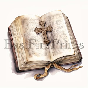 Watercolor Catholic Holy Bible Clipart, Virgin Mary, Religious Clip Art ...