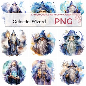 Celestial Wizard Clipart, High Quality PNG, Fantasy Clipart, Magic PNG ...