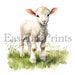 20 Baby Lamb Watercolor Clipart, High Quality Png, Cute Farm Animals ...