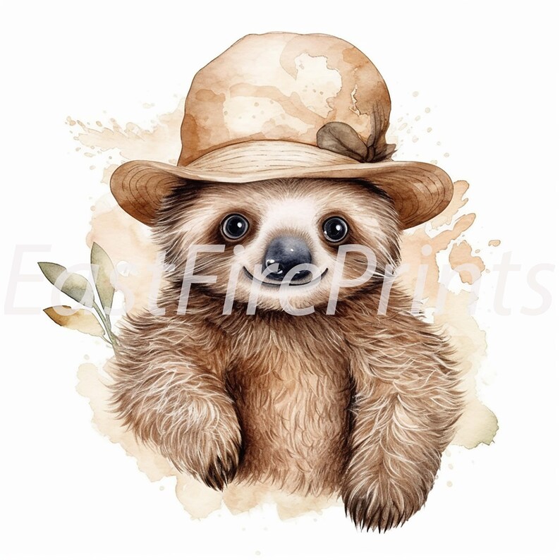 20 Watercolor Baby Sloth Clipart Set Cute Sloth Clipart - Etsy