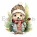 Watercolor Christmas Baby Hedgehog Clipart High Quality Png - Etsy