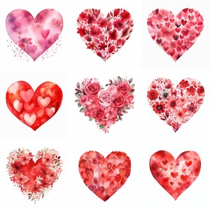 Watercolor Valentines Day Heart Clipart, High Quality Png, Love Heart ...