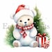 Watercolor Christmas Polar Bear Clipart High Quality Png - Etsy
