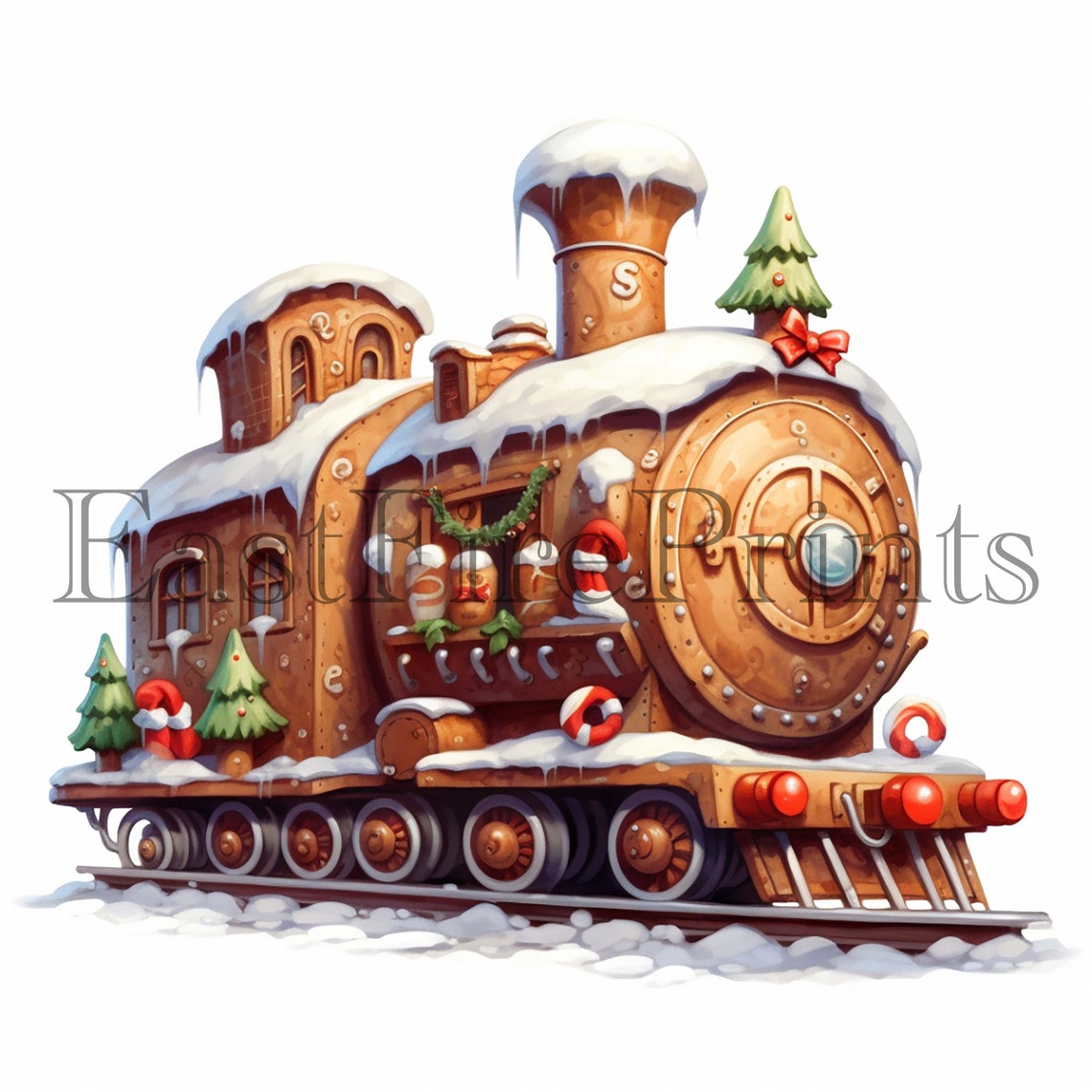 20 Christmas Train Watercolor Clipart High Quality Png - Etsy