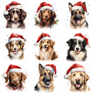Watercolor Christmas Dogs Clipart, Dog Sublimation Designs for ...