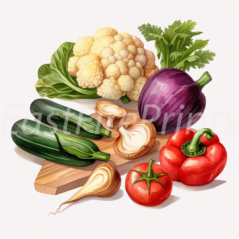 Watercolor Vegetable Clipart Set of 10 Download Digital - Etsy