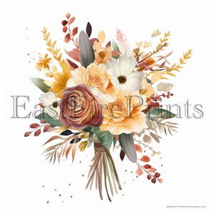 20 Watercolor Autumn Floral Clipart, High Quality Png, Fall Boho ...