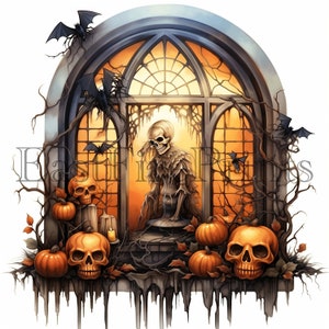 20 Halloween Window Pumpkin Clipart, High Quality Png, Spooky Clip Art ...