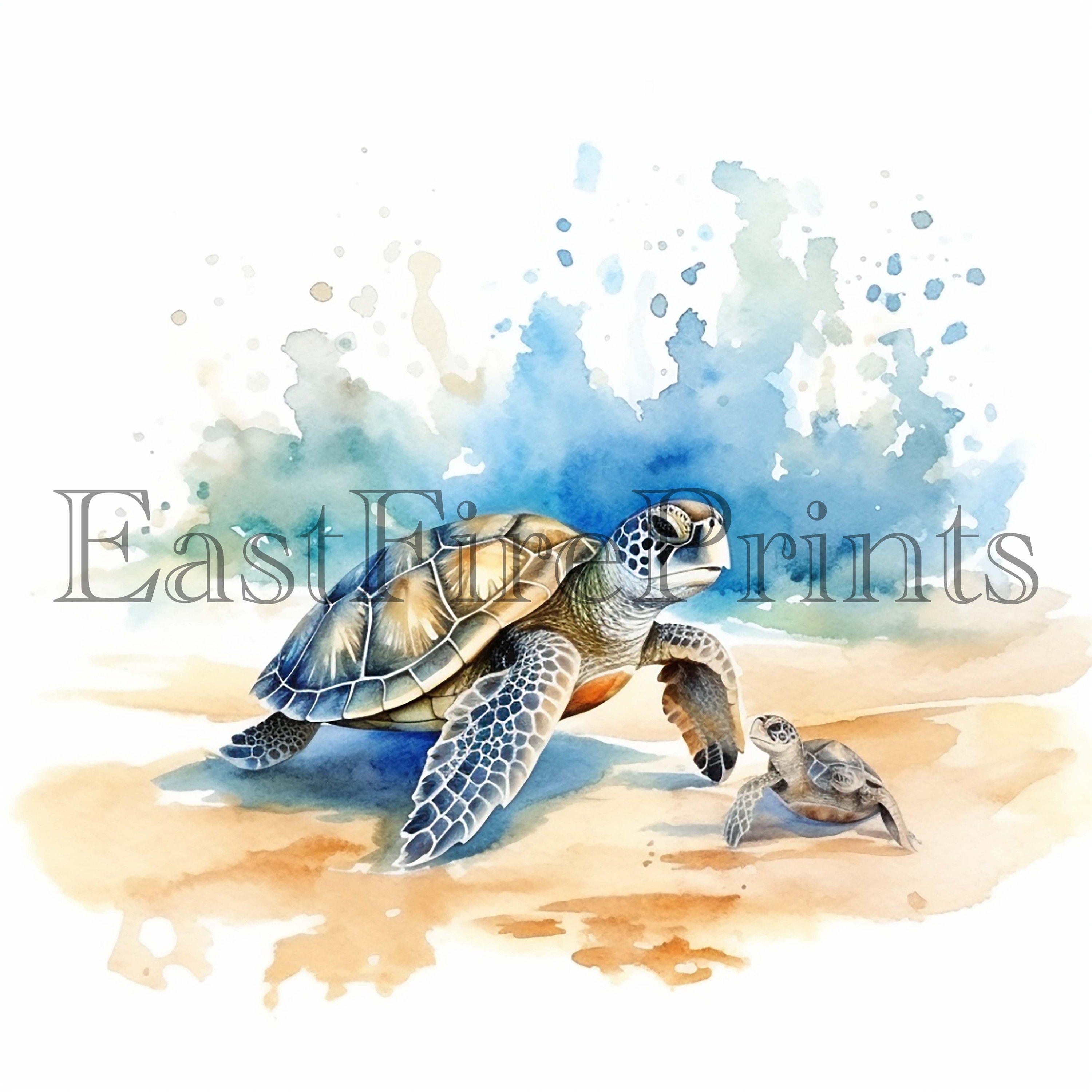 20 Watercolor Sea Turtle Clipart PNG Instant Download Cute - Etsy
