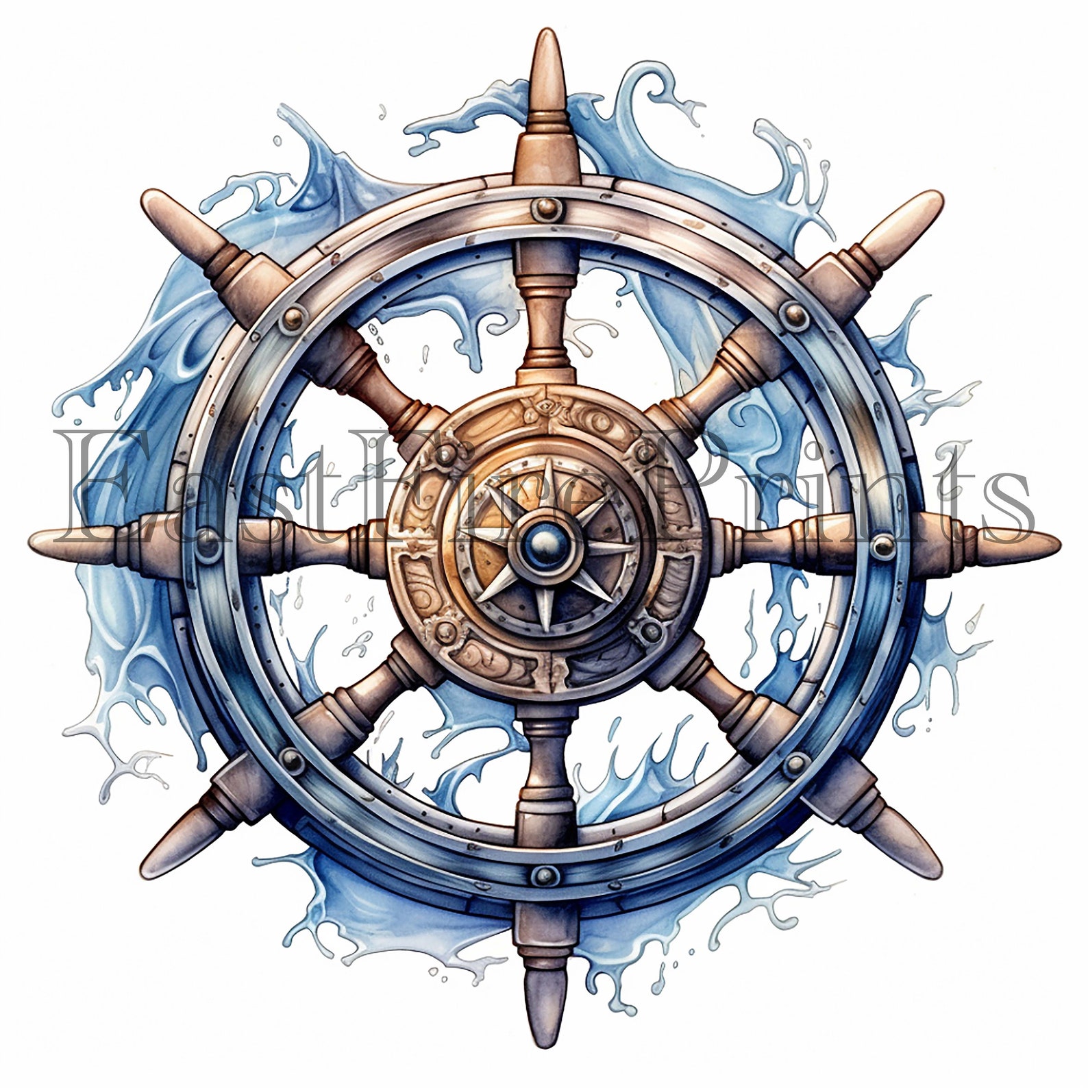 Watercolor Nautical Decor Clipart PNG Files, High Quality Anchor and ...