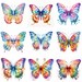20 Retro Butterfly Watercolor Clipart, Hippie Png, Retro Clip Art ...